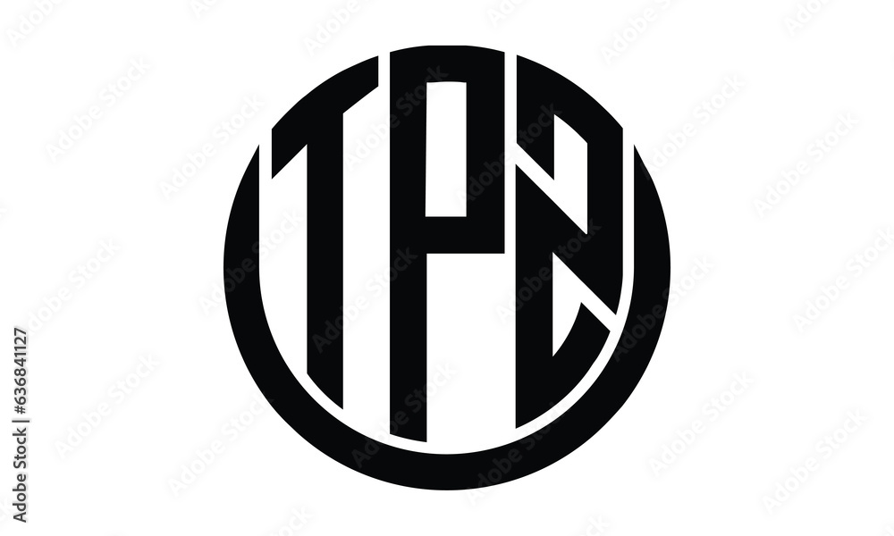 TPZ shield in circle logo design vector template. lettermrk, wordmark ...