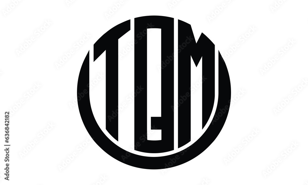 TQM shield in circle logo design vector template. lettermrk, wordmark ...