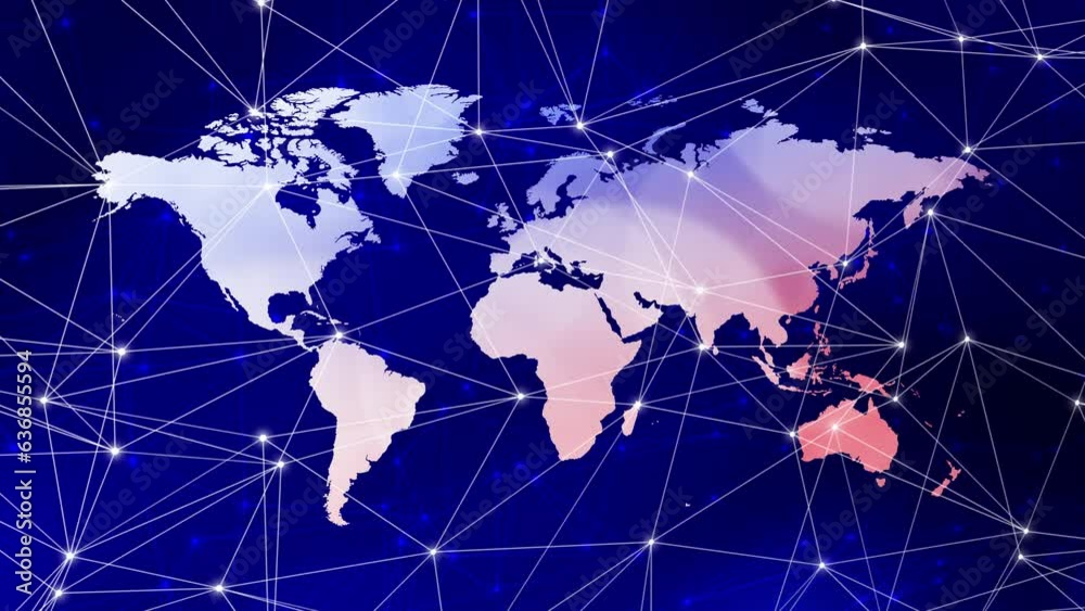 Global communication unleashed lines and dots uniting continents on the ...