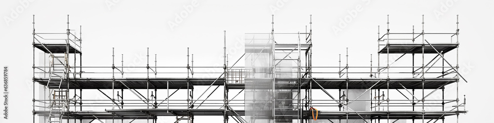 long narrow scaffolding isolated on a white background for the ...