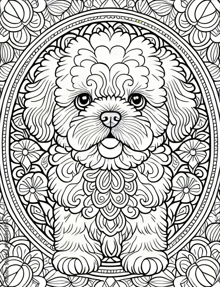 bichon frise Dog Breed Coloring Pages for Relaxation. Coloring Pages ...