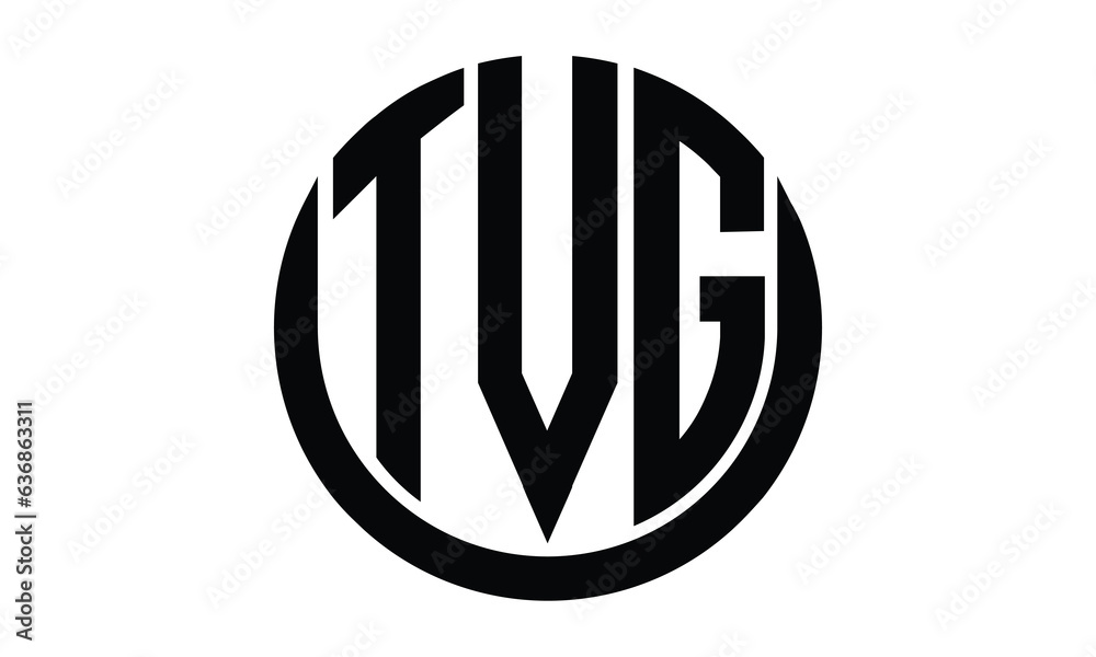 TVG shield in circle logo design vector template. lettermrk, wordmark ...