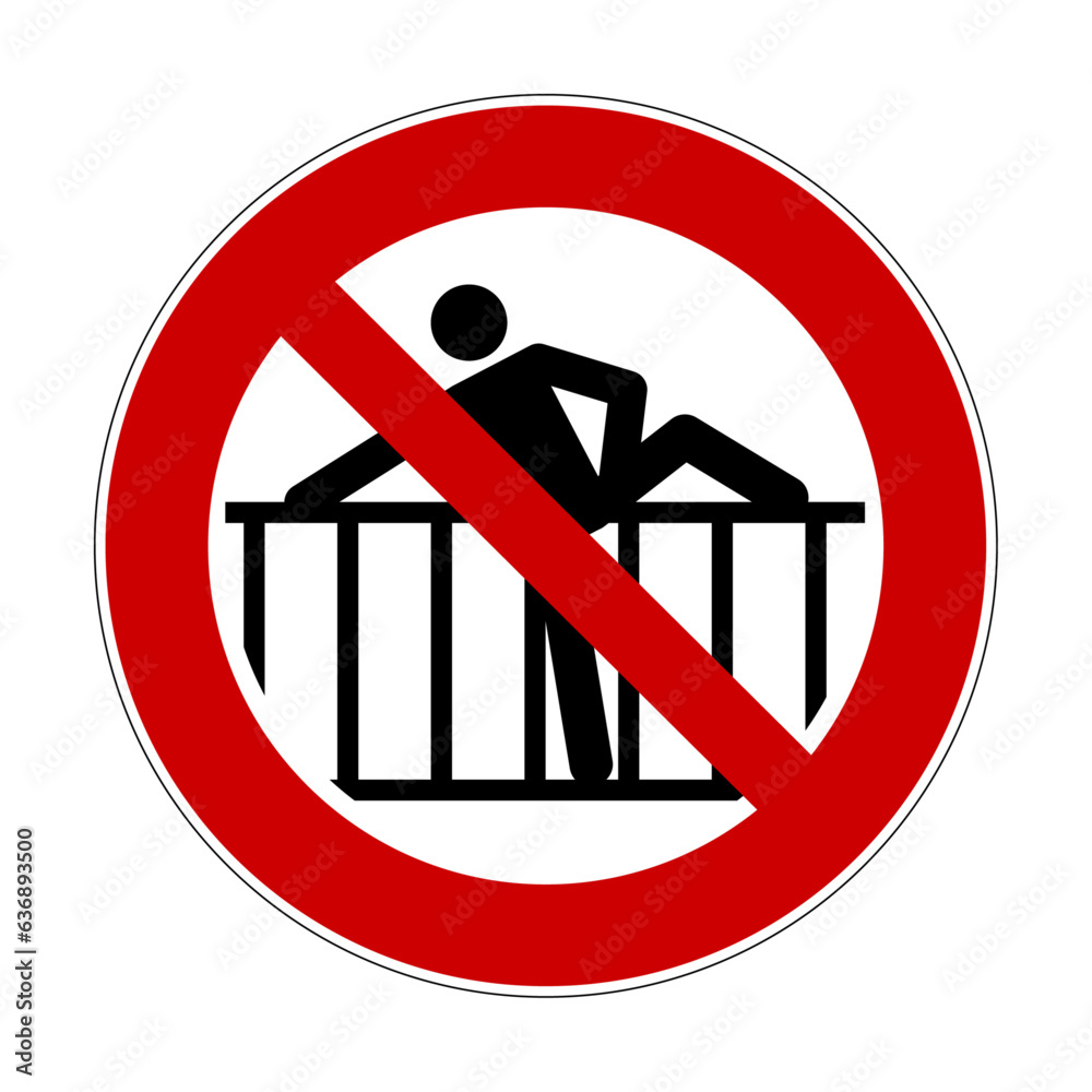 Do not cross barrier sign. Vector illustration of red crossed out ...