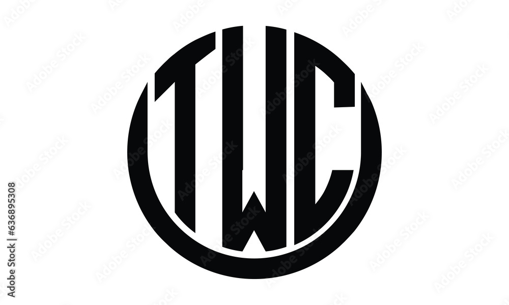 TWC shield in circle logo design vector template. lettermrk, wordmark ...