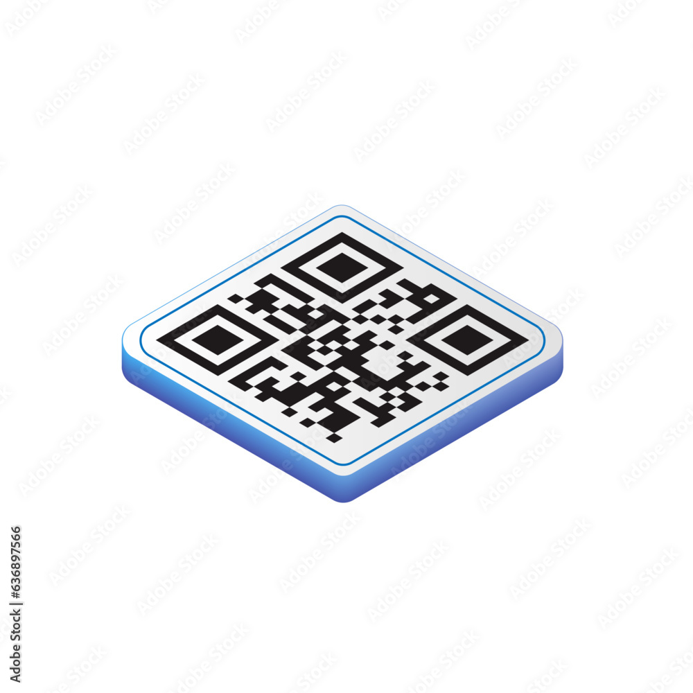 Vector scanning qr code qr code verification landing page 3d icons isolated concept web design ...
