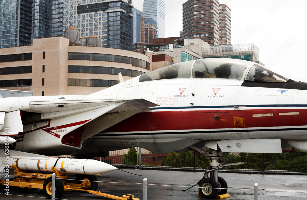 New York, United States - August 5, 2023: Grumman F-14 super Tomcat ...