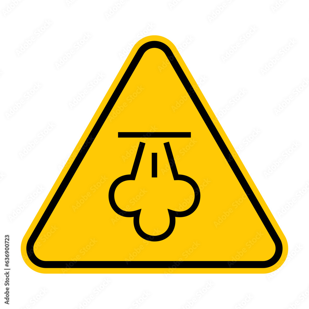 Hot steam sign. Vector illustration of yellow triangle warning sign ...