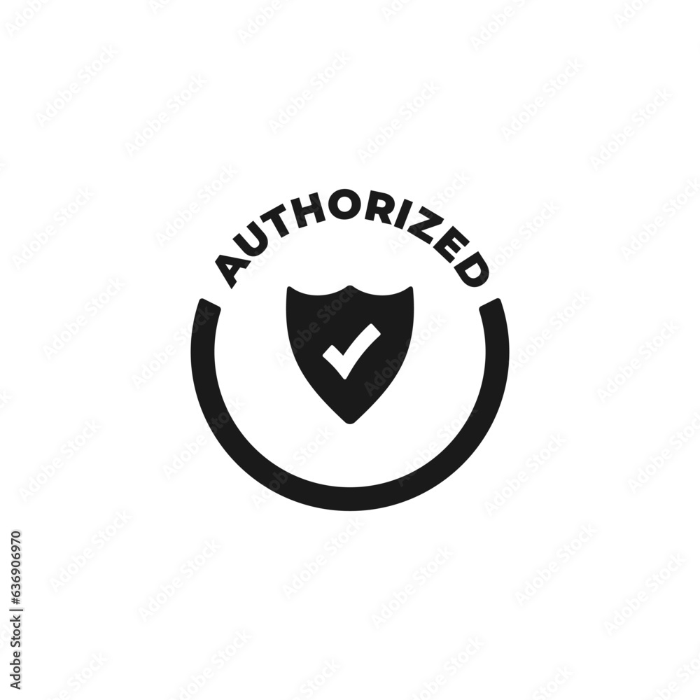 Authorized icon or Authorized dealer label vector isolated in flat ...