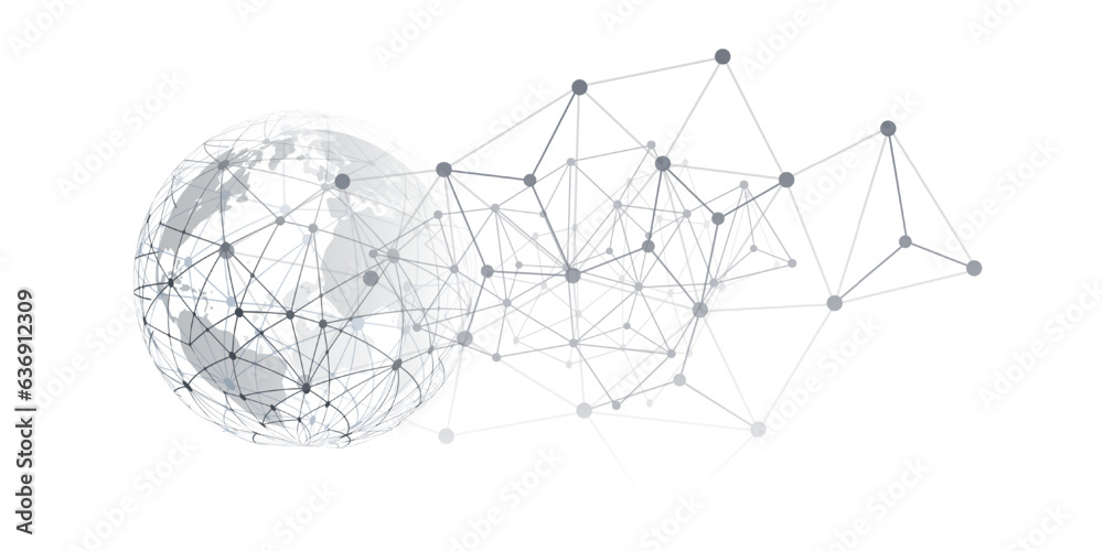 Black and White Modern Minimal Style Polygonal Networks Structure ...