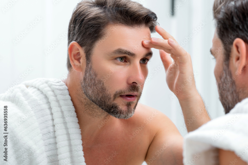 Cosmetic cream for man. Spa male model, skincare product for mens skin ...