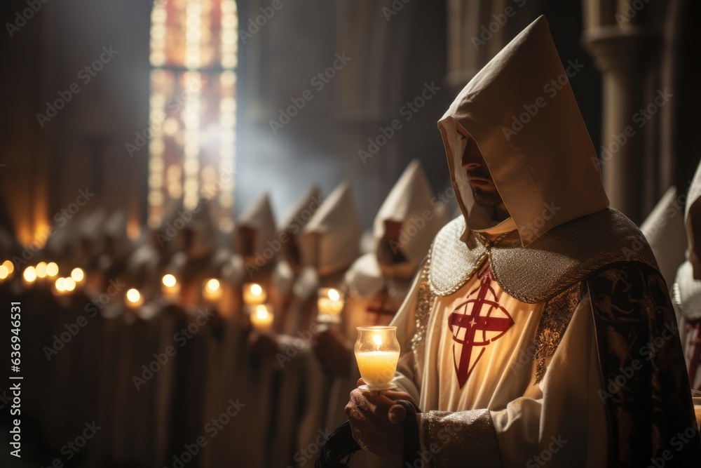An artistic representation of a Templar ritual, capturing the sense of ...