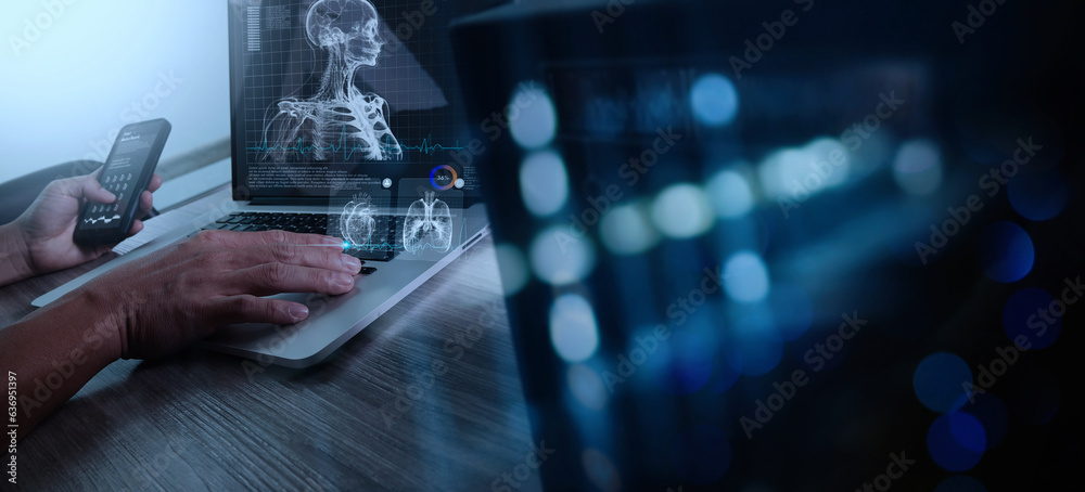 Cardiologist doctor examine patient heart functions and blood vessel ...