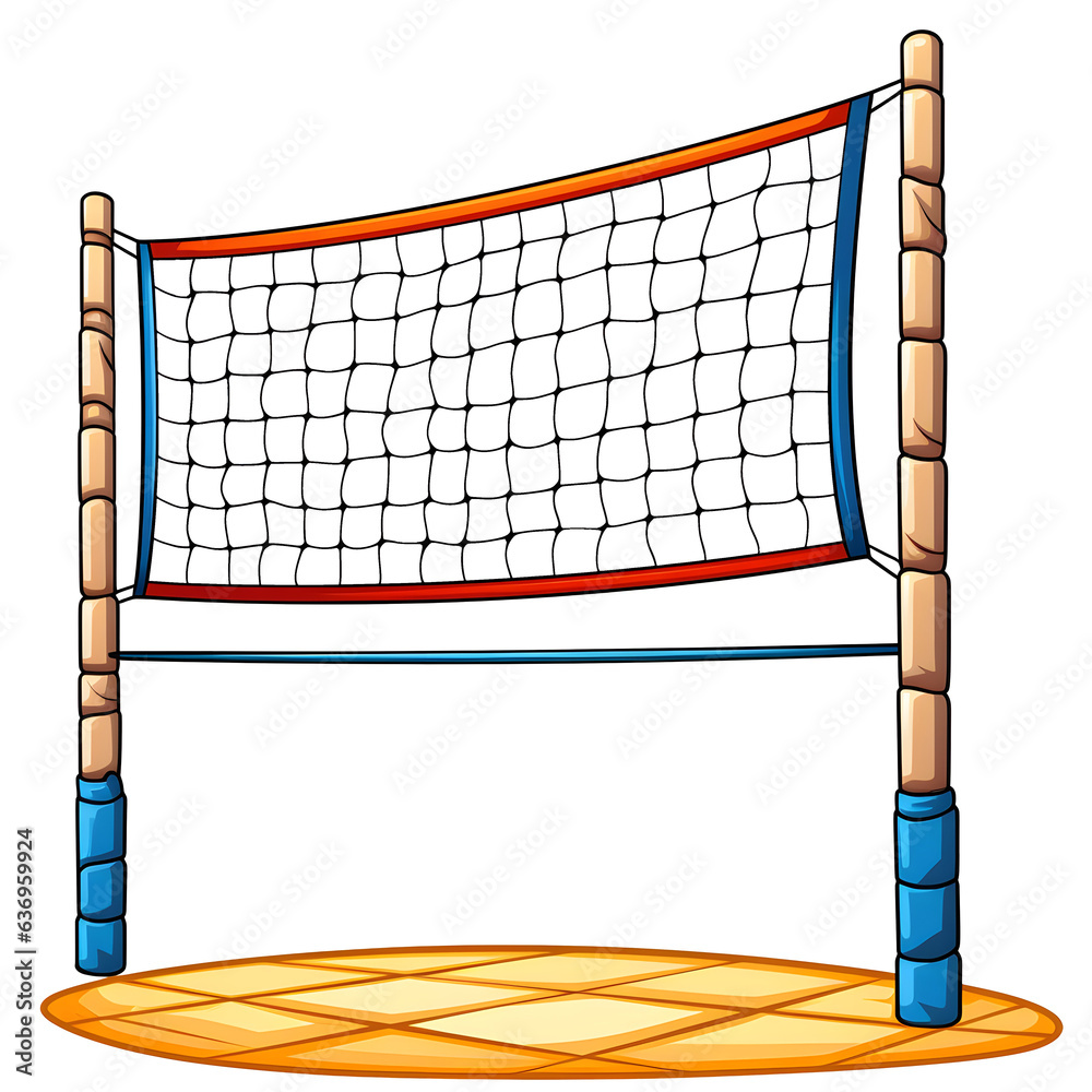 Cartoon clipart of volleyball net, transparent background Stock ...