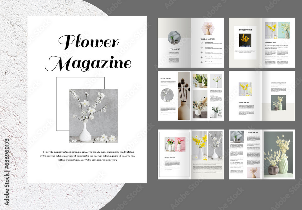 Flower Magazine Template Stock Template | Adobe Stock
