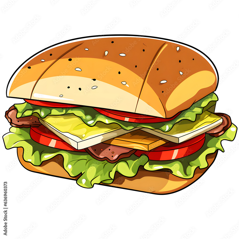 cartoon BLT sandwich clipart, transparent background Stock Illustration ...