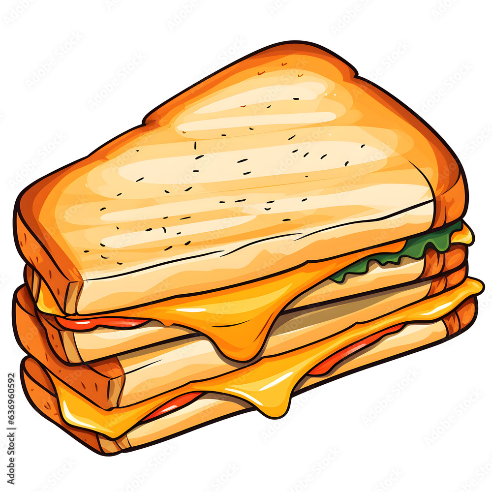 cartoon grilled cheese sandwich clipart, transparent background Stock ...