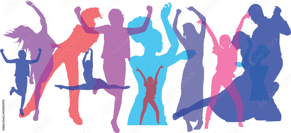 Vibrant Vector Illustration of a Multicolored Dance Party. This lively ...