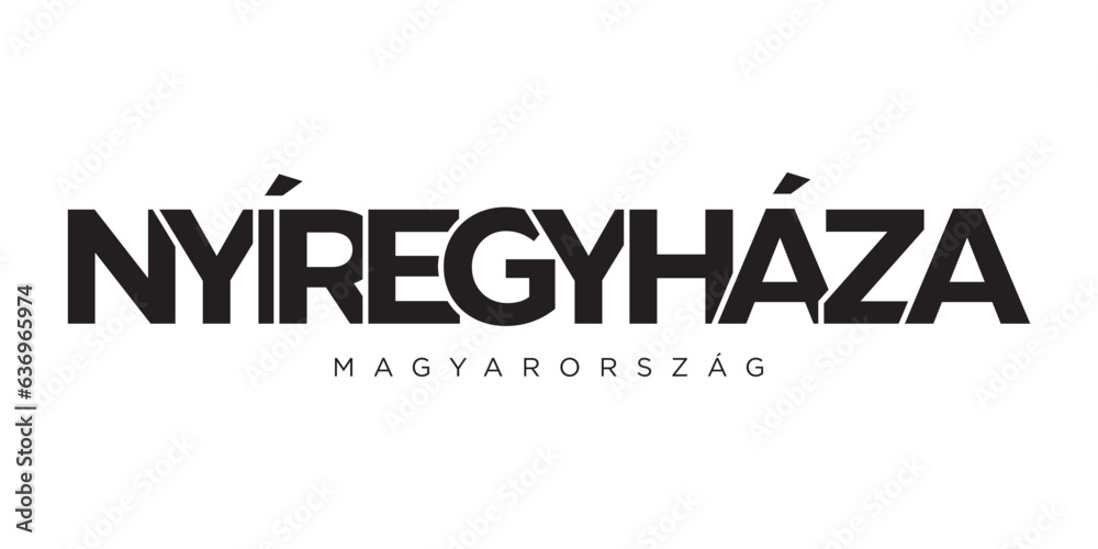 Nyiregyhaza in the Hungary emblem. The design features a geometric ...
