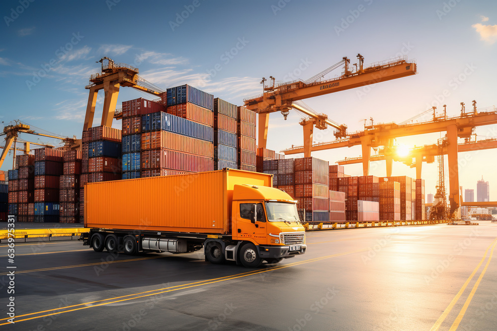 Cargo trucks, shipping, courier services. Logistics and warehousing ...