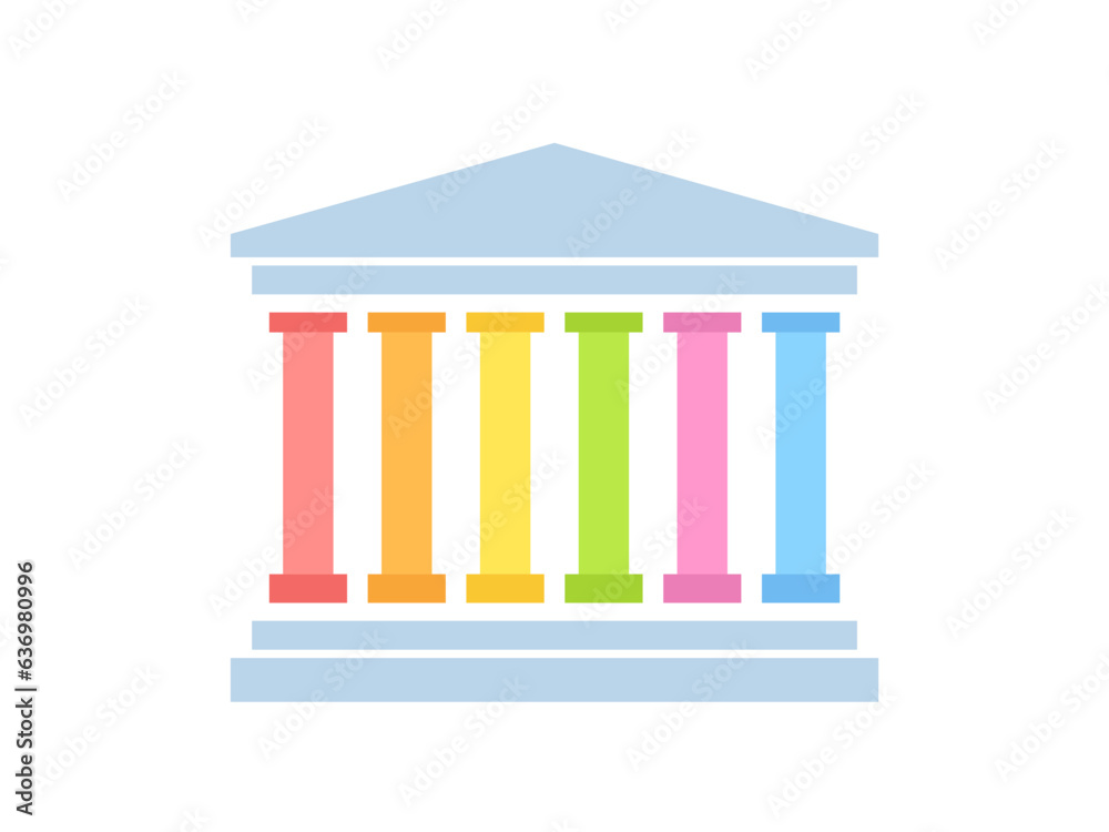 Six pillars diagram. Clipart image isolated on white background Stock ...