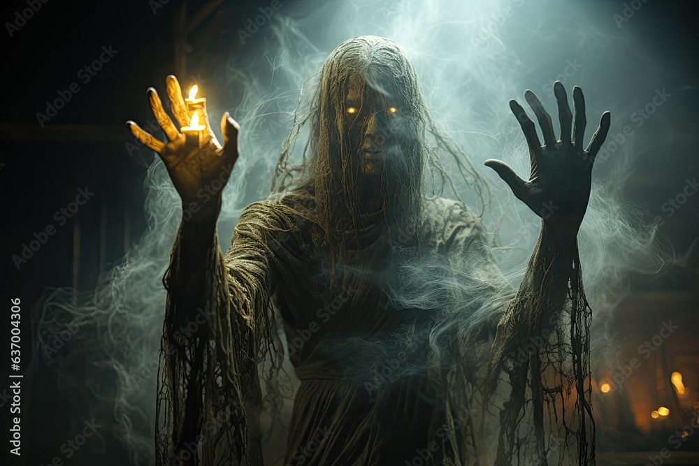 Captivating Halloween unique costume with haunting hand gesture, gothic ...