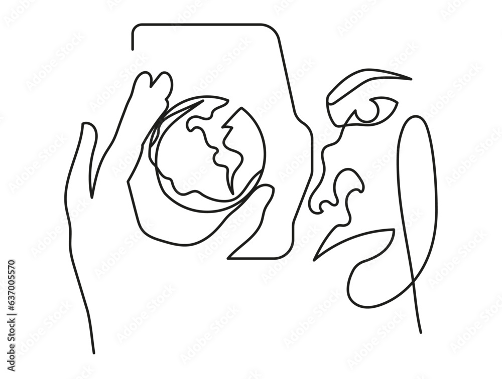 World Traveler Taking Pictures with Camera Where the Lens Looks Like ...