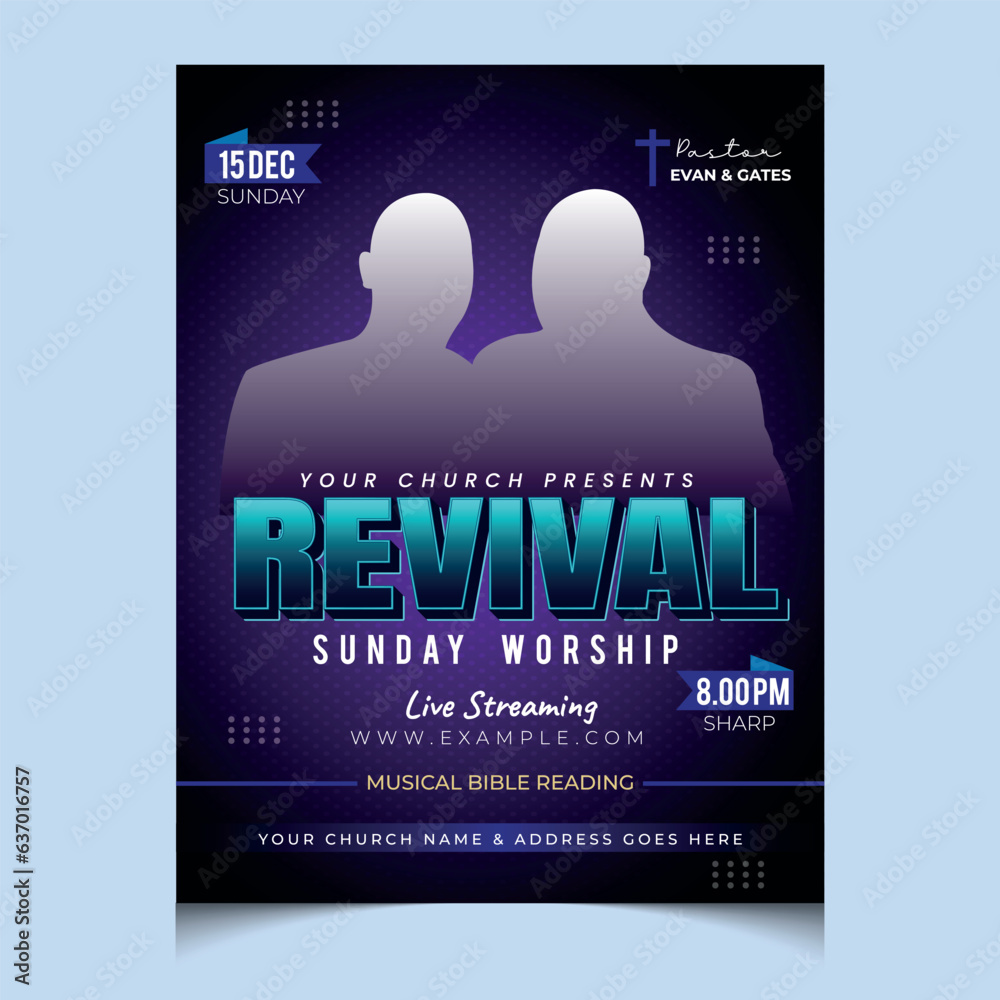 Vector flat design church flyer template design Stock Vector | Adobe Stock