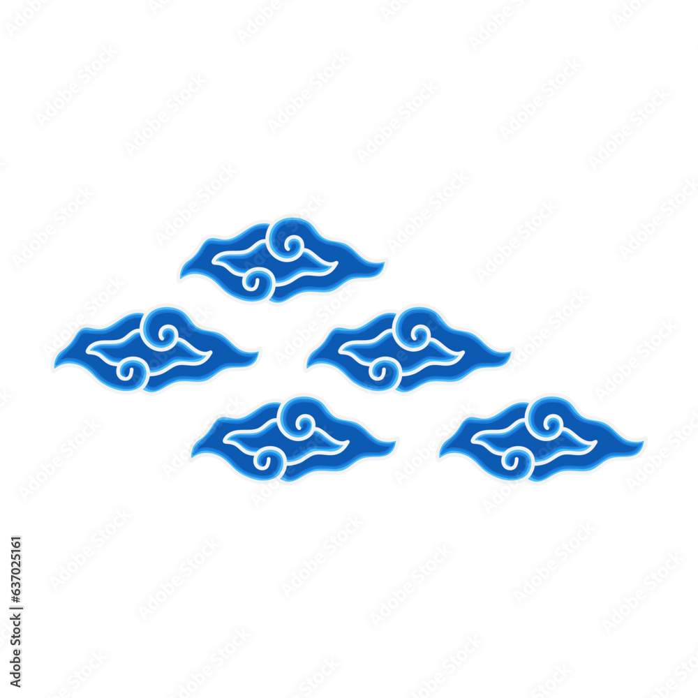 Mega Mendung motif, a typical West Java Indonesian batik motif, a ...