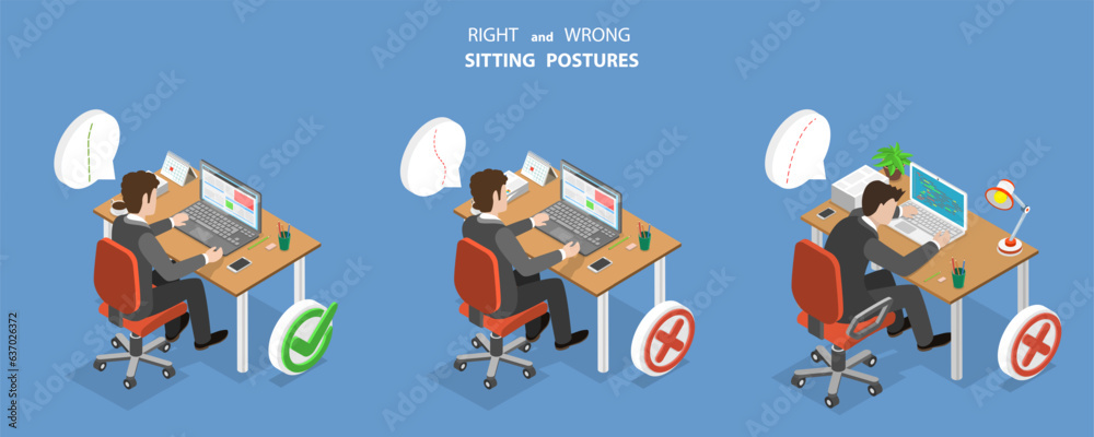 3D Isometric Flat Vector Conceptual Illustration of Right And Wrong ...
