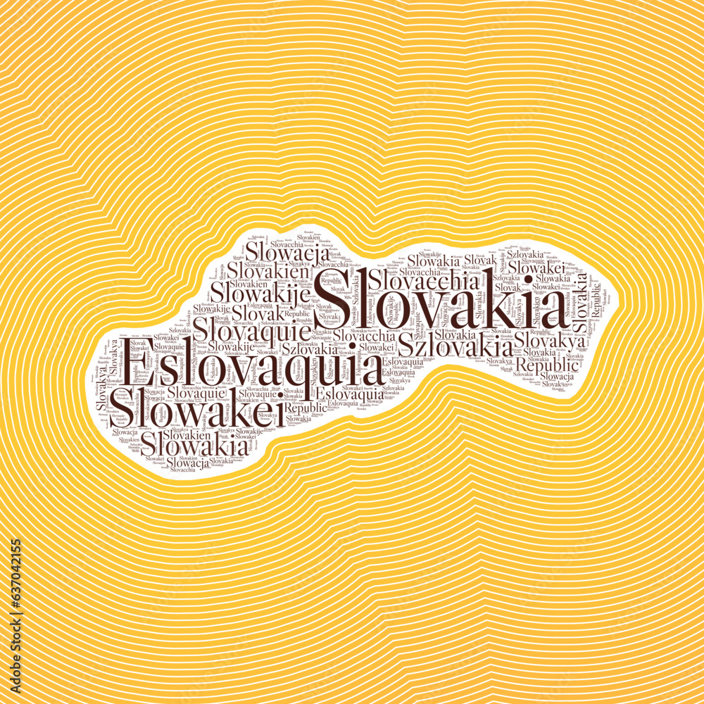 Slovakia shape formed by country name in multiple languages. Slovakia ...