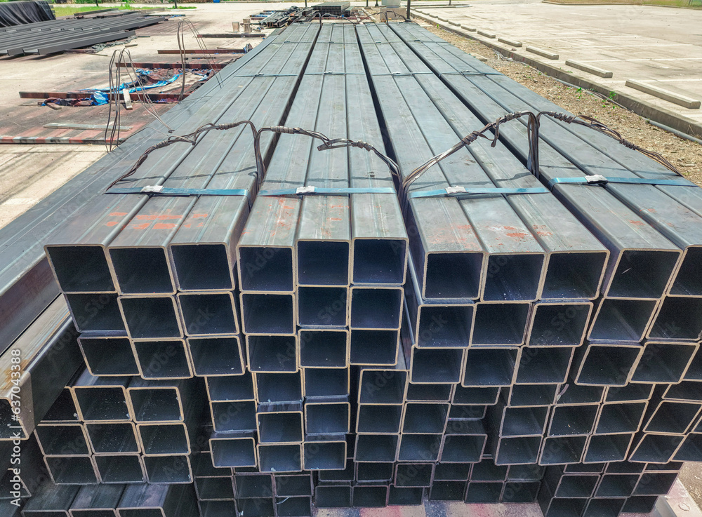 square metal profile pipe in open space Aluminum profiles for steel ...