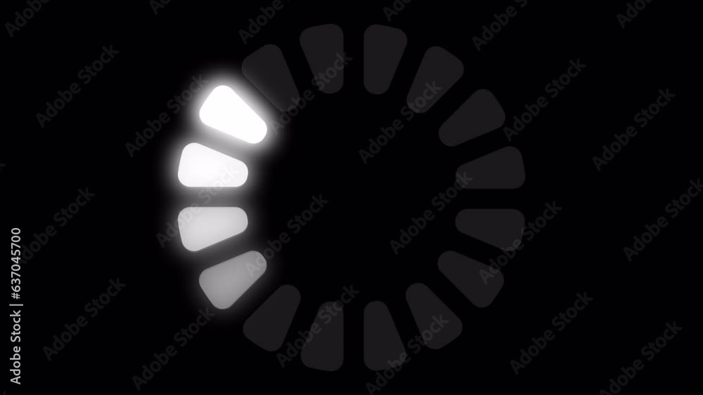 Loading Circle Video with Glow. Loading Animation on Transparent ...