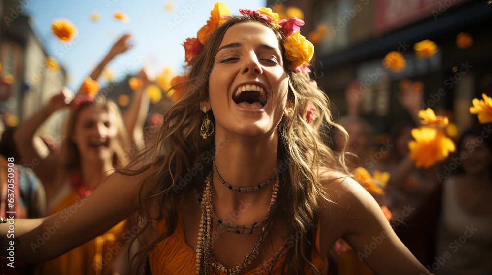 The religious movement of Hari Krishna and Hare Krishnas with songs and ...