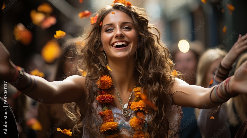 The religious movement of Hari Krishna and Hare Krishnas with songs and ...