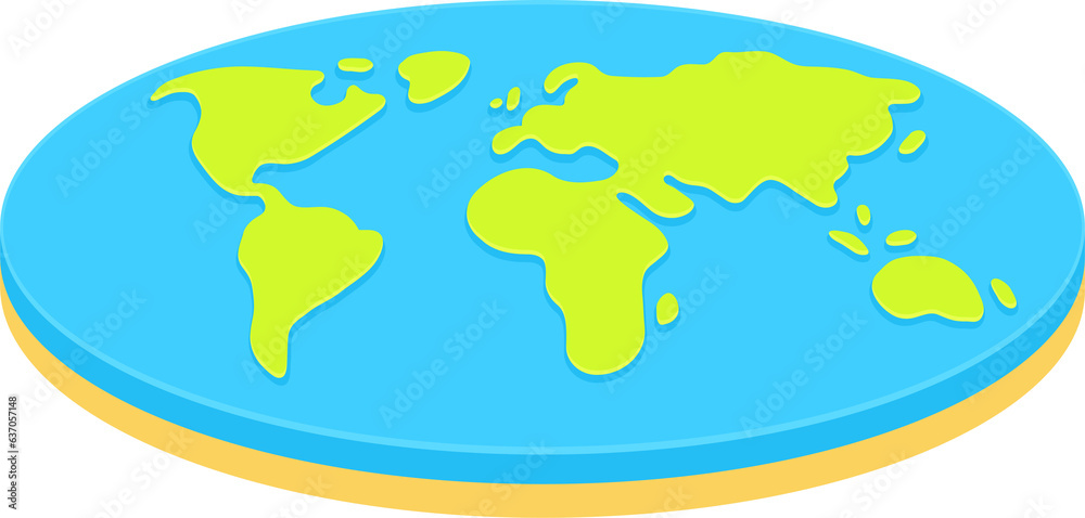 Flat earth concept illustration in simple cartoon style. Stock ...