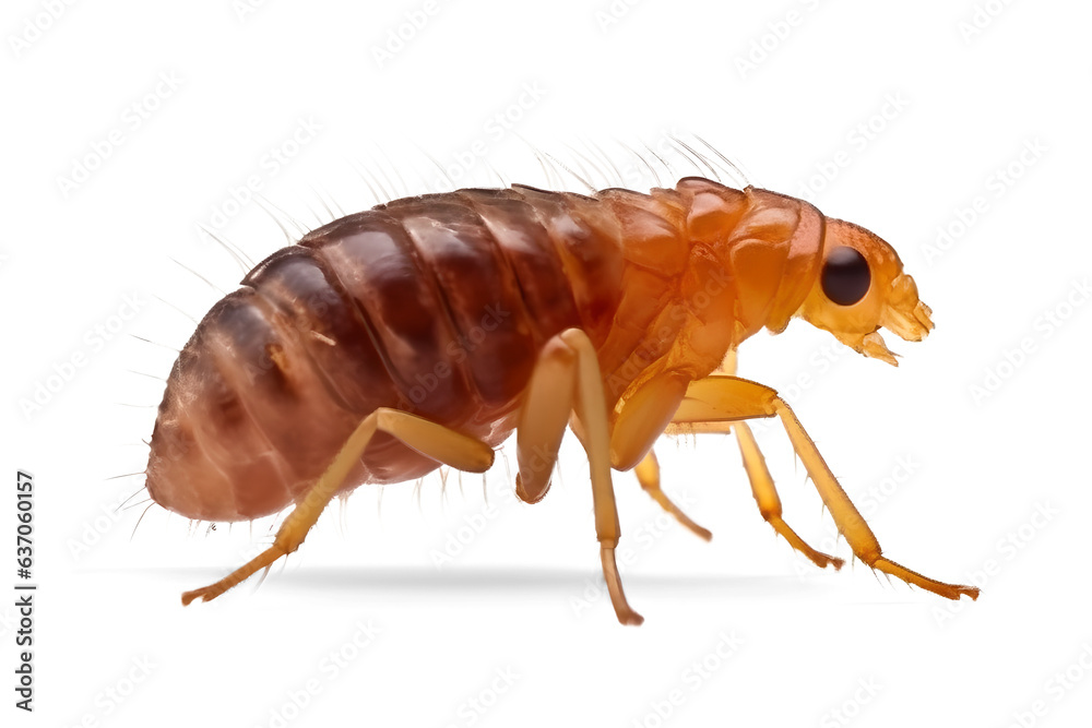 flea detailed close-up view on isolated transparent background Stock ...