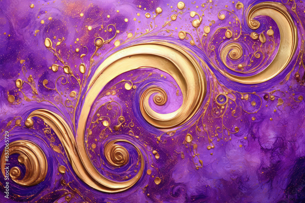 Very beautiful purple swirl SEAMLESS pattern. Artistic design. Painter ...
