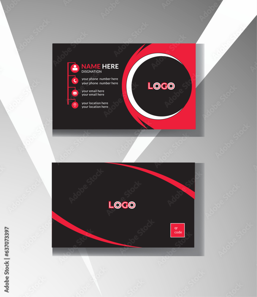 Double sided simple visiting card template,vertical layout vector ...