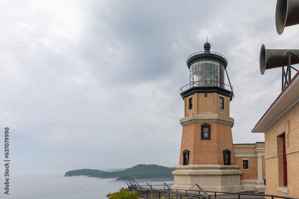 Split Rock Lighthouse, Tower, Fresnel Lens, and Fog Horns, Two Harbors ...