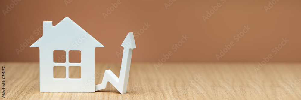 Rising property values. Increasing the cost of housing. Banner with ...