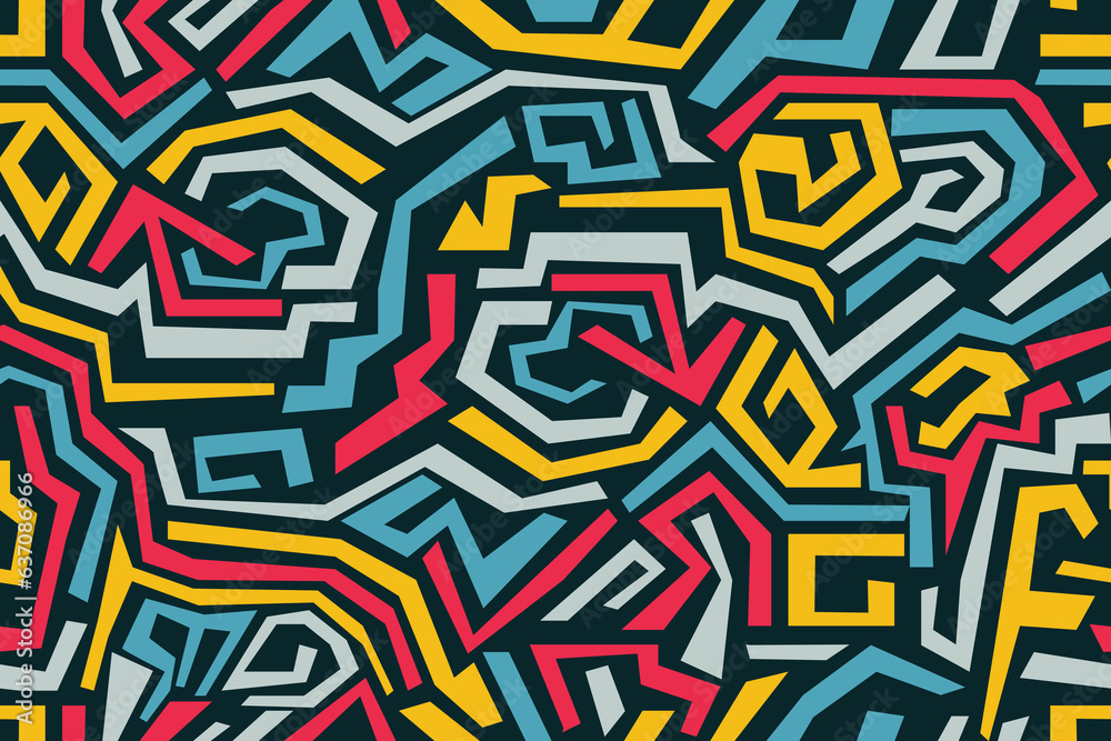 Vector background illustration with non-continuous abstract line ...