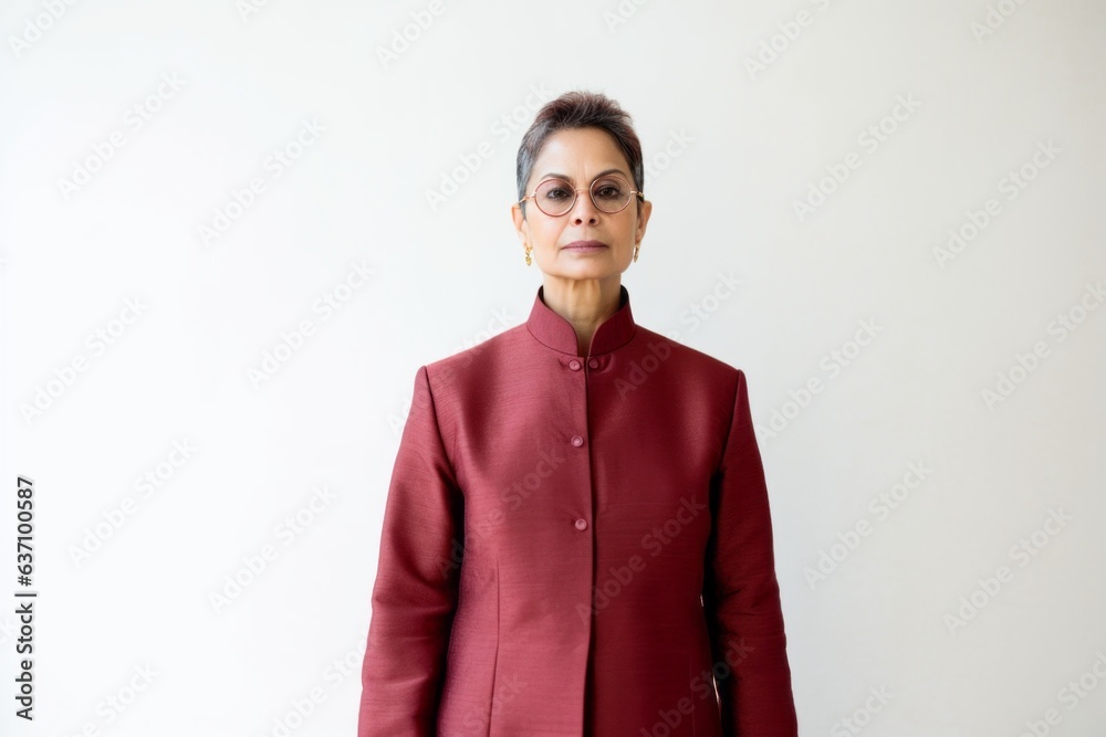 Group portrait of an Indian woman in her 40s wearing sherwani in a ...