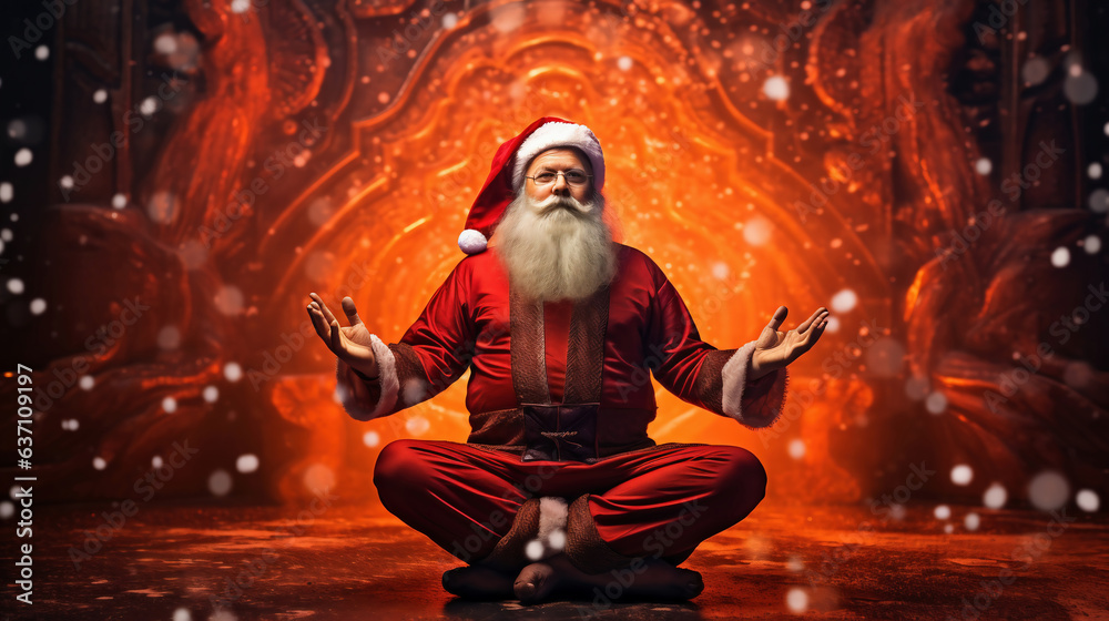Ilustração do Stock: Santa finds his zen! Watch as the jolly old elf ...