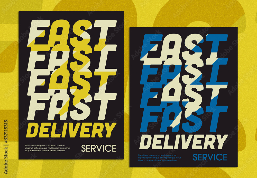 Modern Typography Promotional Poster Layout Design Stock Template ...