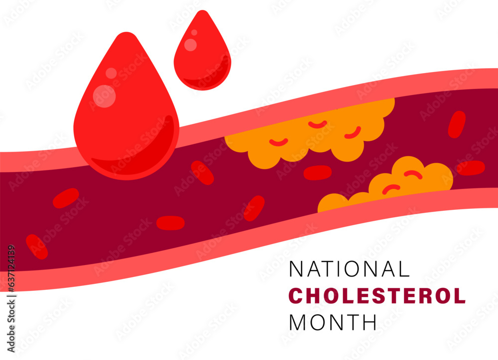 National Cholesterol Month vector illustration. Raise awareness about ...