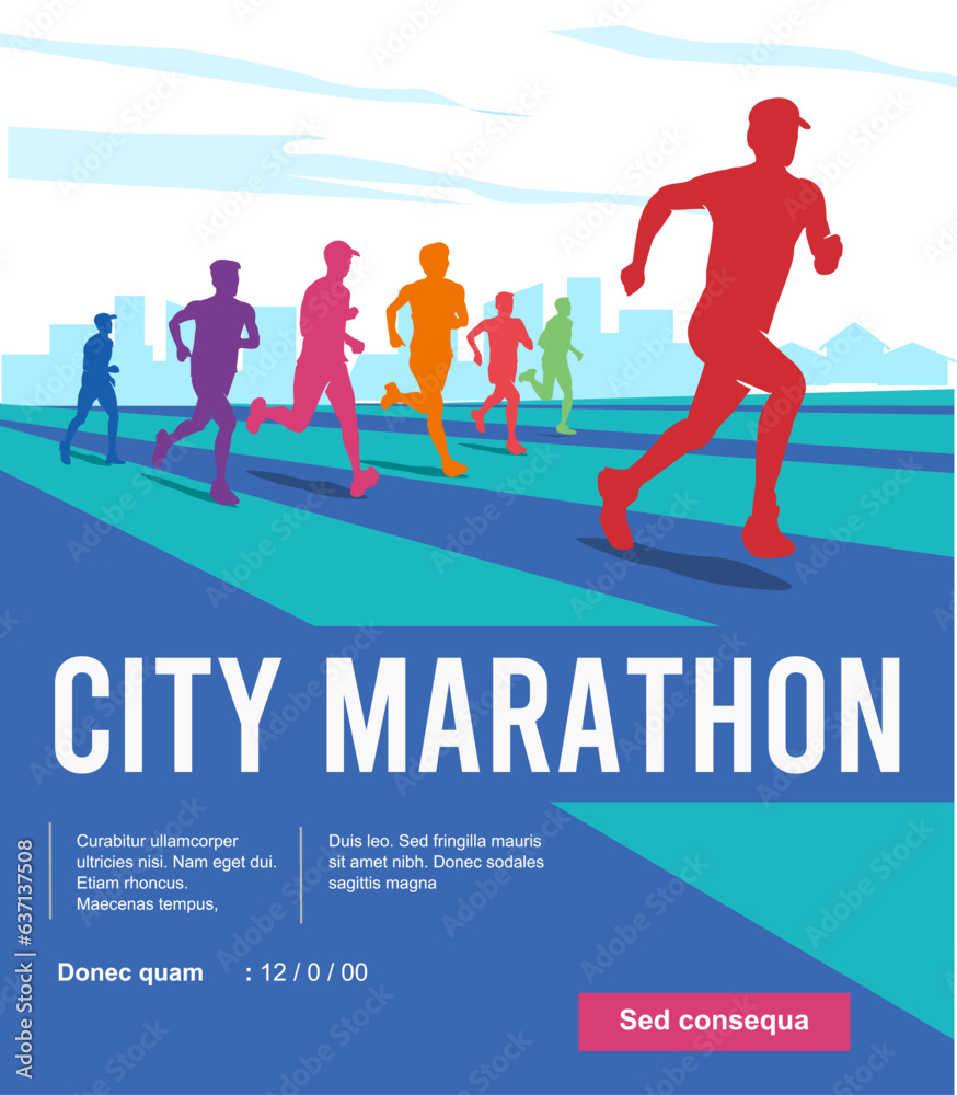 Great elegant colorful vector editable marathon poster background ...