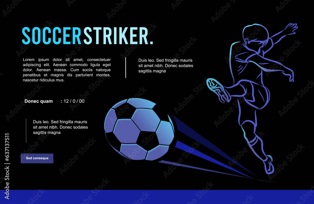 Great simple editable soccer striker or football striker vector ...