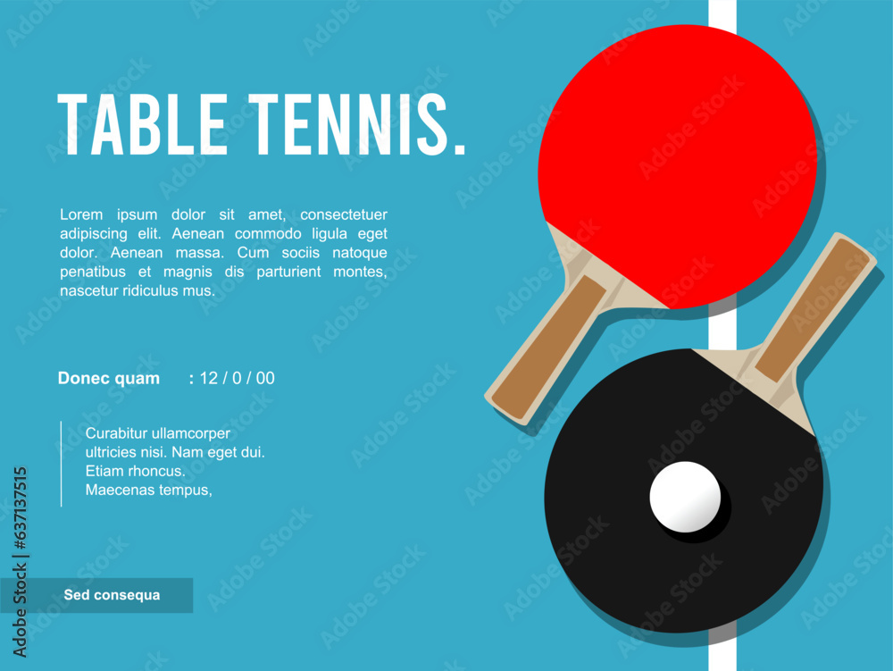 Poster Great simple table tennis ping pong background design for any ...