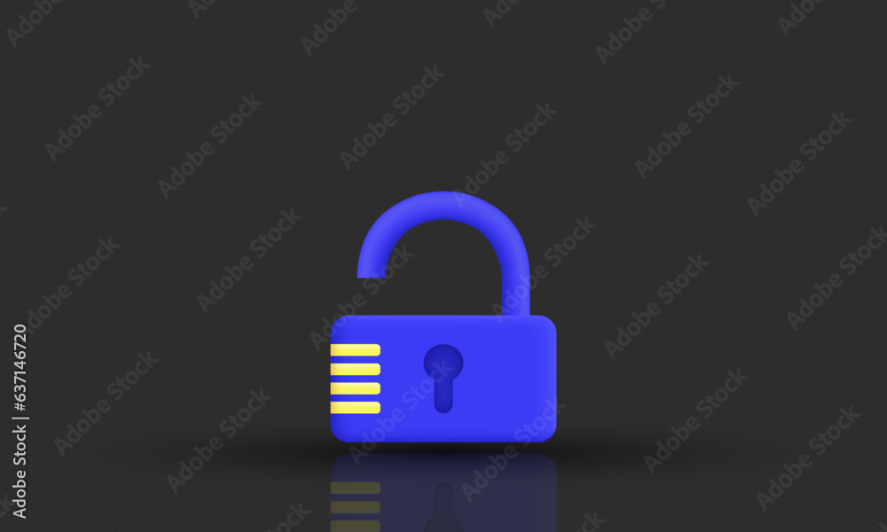 illustration security lock password cartoon vector icon 3d symbols ...