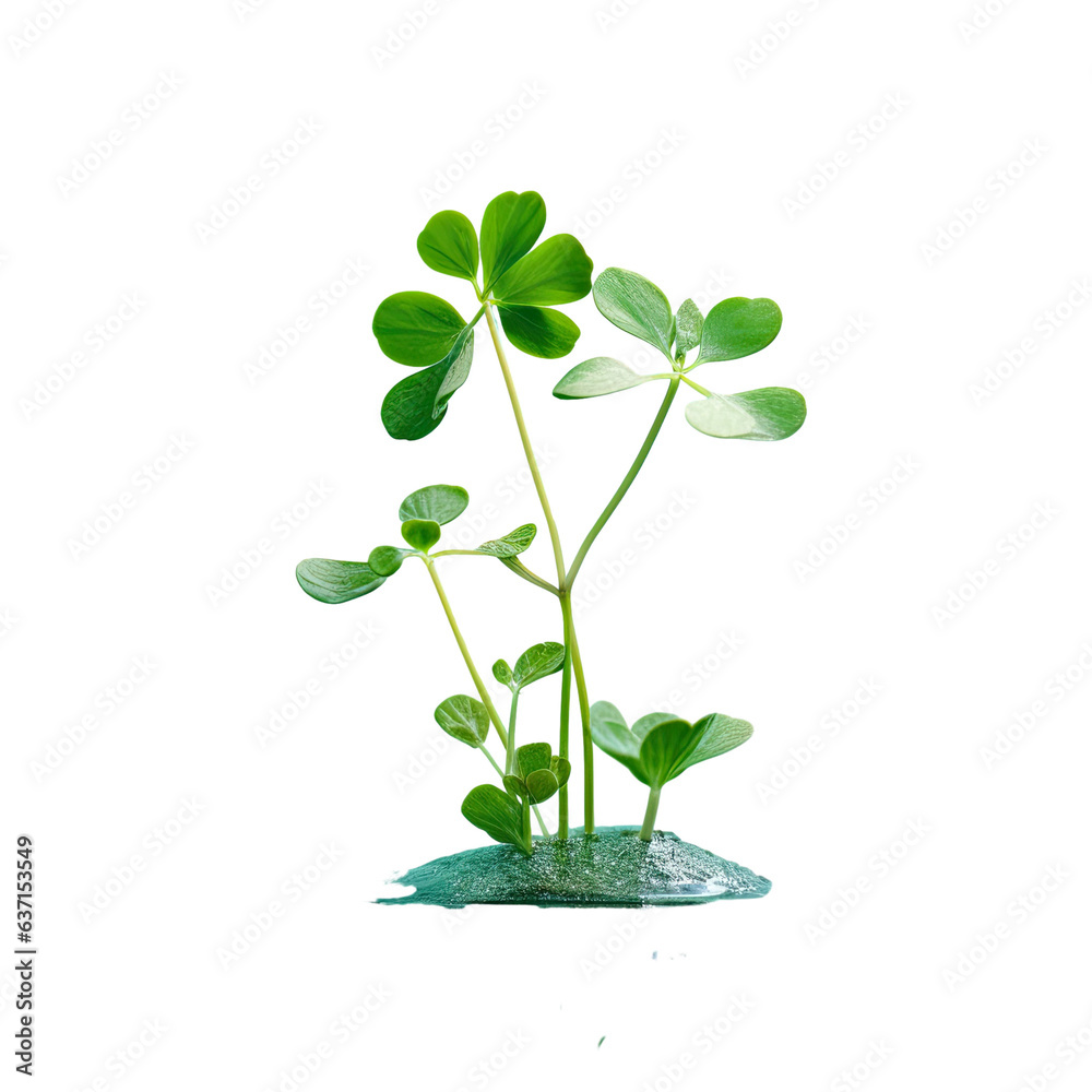 Marsilea crenata Presl on transparent background Stock Illustration ...